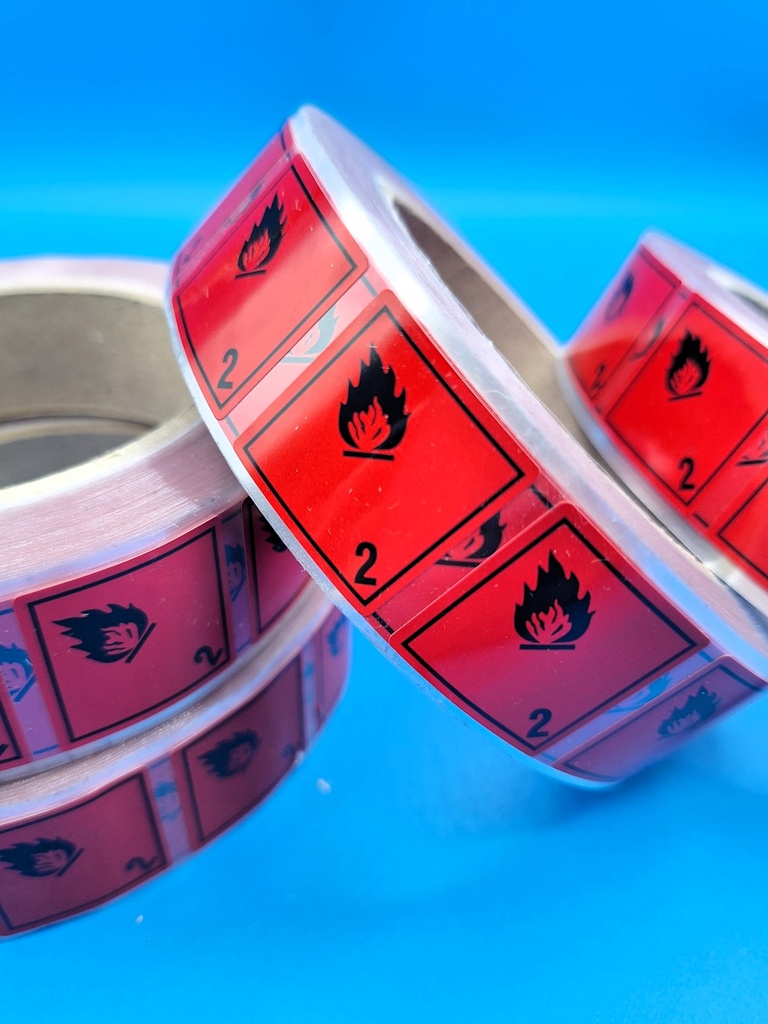 CLASE 2.1 GASES INFLAMABLES 25x25mm _ R1500 | LGM GLOBAL